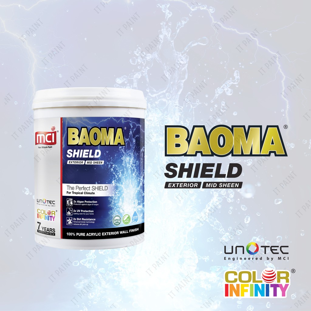 MCI BAOMA SHIELD 5 Liter for Exterior Concrete Wall Paint Cat Dinding Luar Rumah | Shopee Malaysia