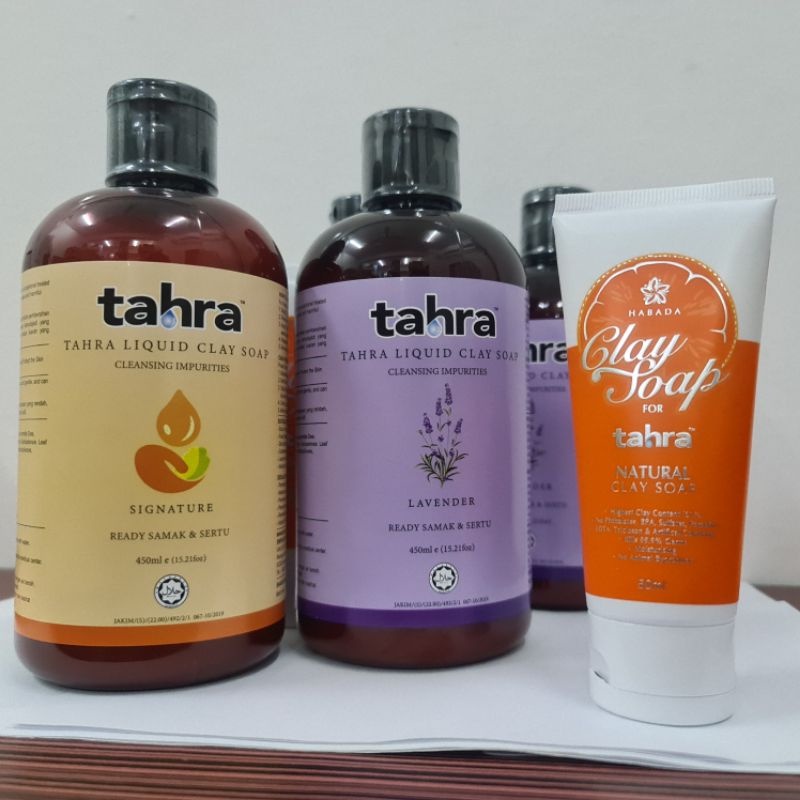 [NEW PACKAGING] TAHRA LIQUID CLAY SOAP - Sabun Samak & Sertu | Shopee ...