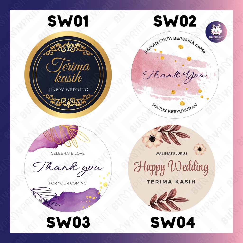 Stiker Kahwin- Wedding Sticker - Wedding Thank You Sticker- Stiker ...