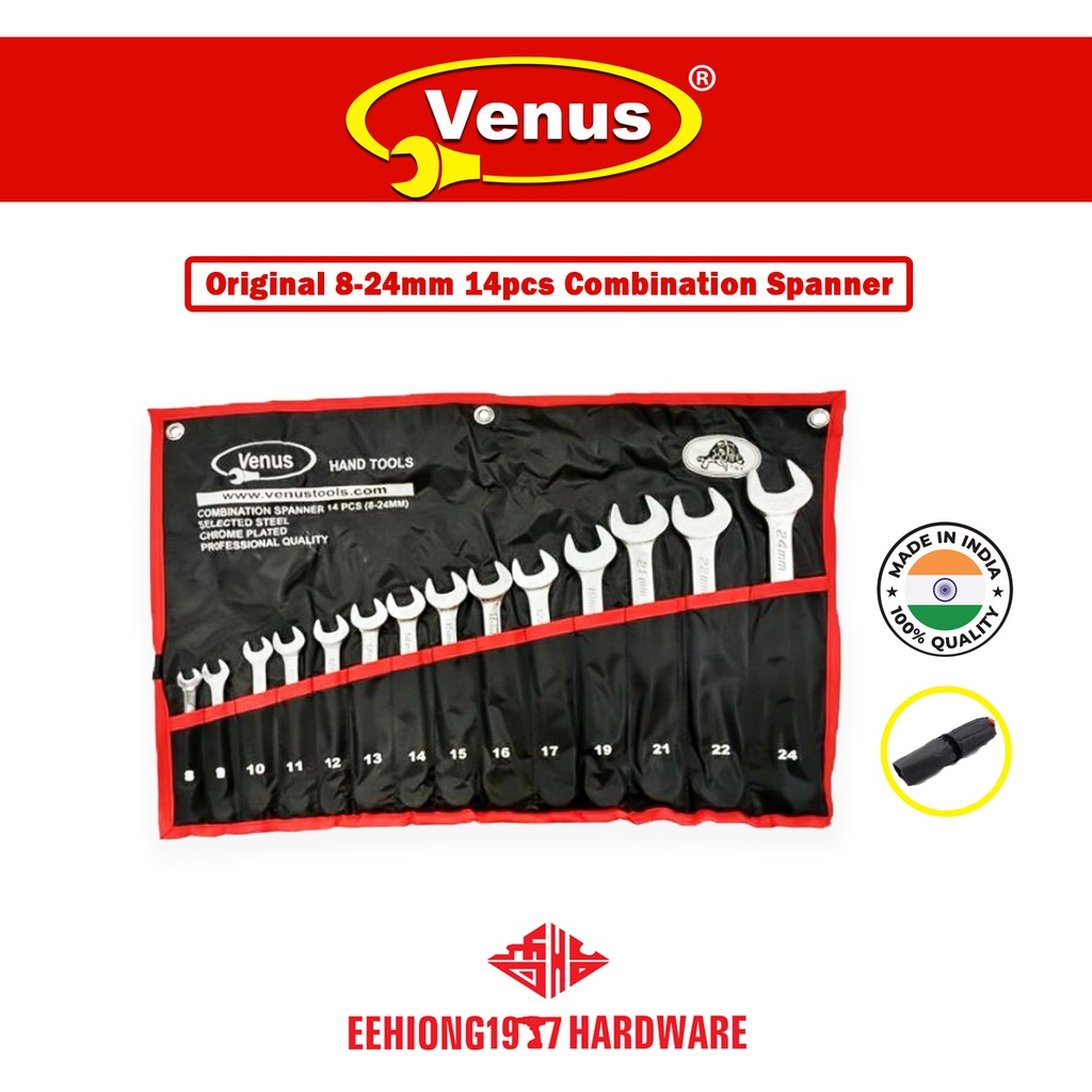 VENUS Original 8-24mm 14pcs Combination Spanner CRV Wrench Hand Tools ...