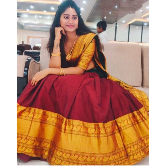 ZF Pavadai thavani / skirt and blouse | Shopee Malaysia