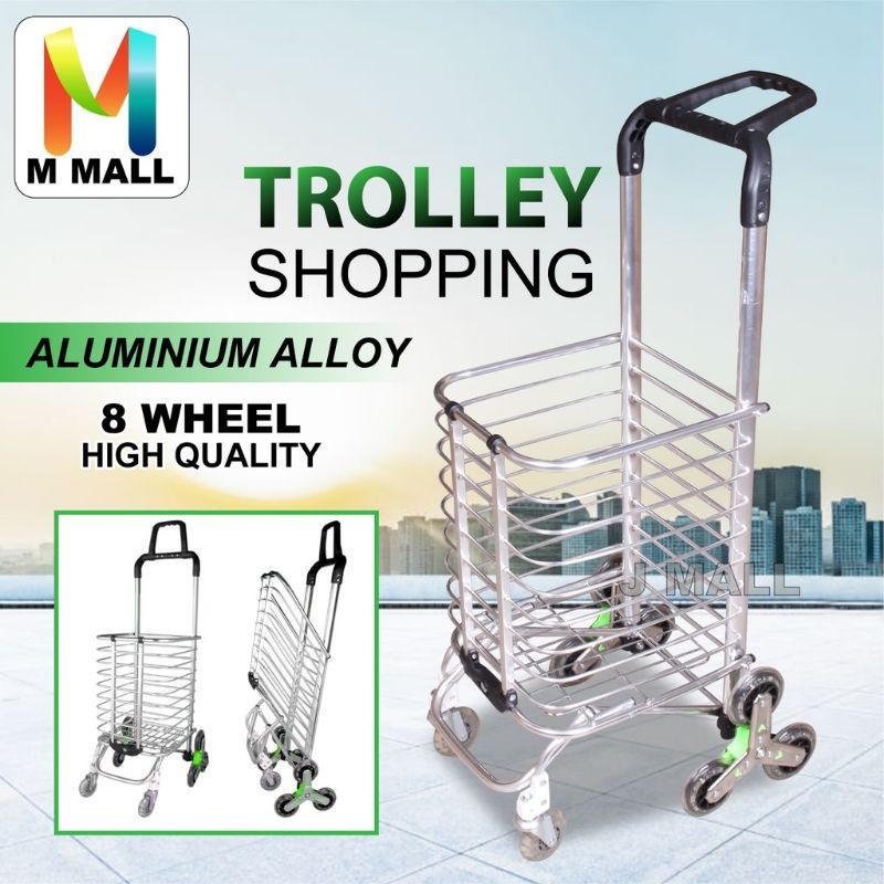 (READY STOCK) Trolli Naik Tangga Climb Stairs Shopping Cart Trolley 8 ...
