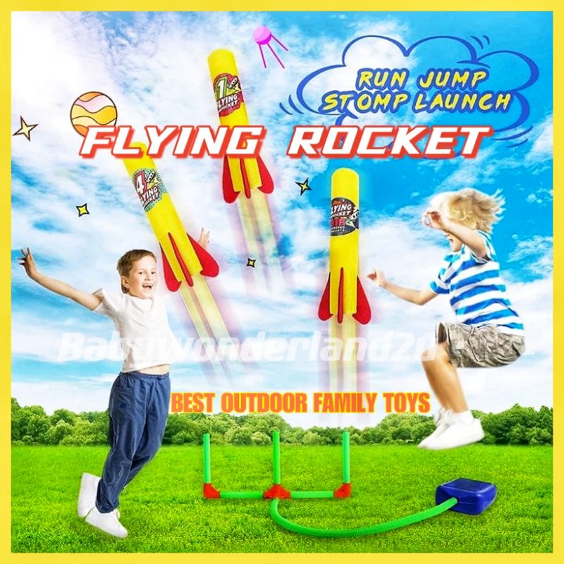 Flying Rocket Outdoor Indoor Toys Launcher Jump Air Rocket Outdoor ...