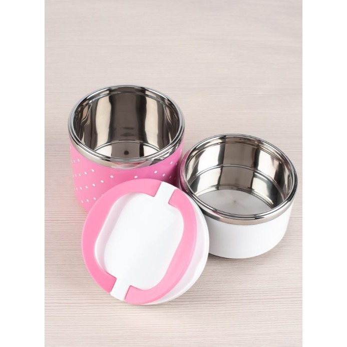 2 Tier Tiffin Carrier Stainless Steel Food Container Lunch Box Heat ...