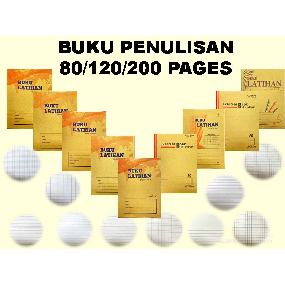 Buku Latihan / Exercise Book 80/120/200 pages Single line foolscap big ...