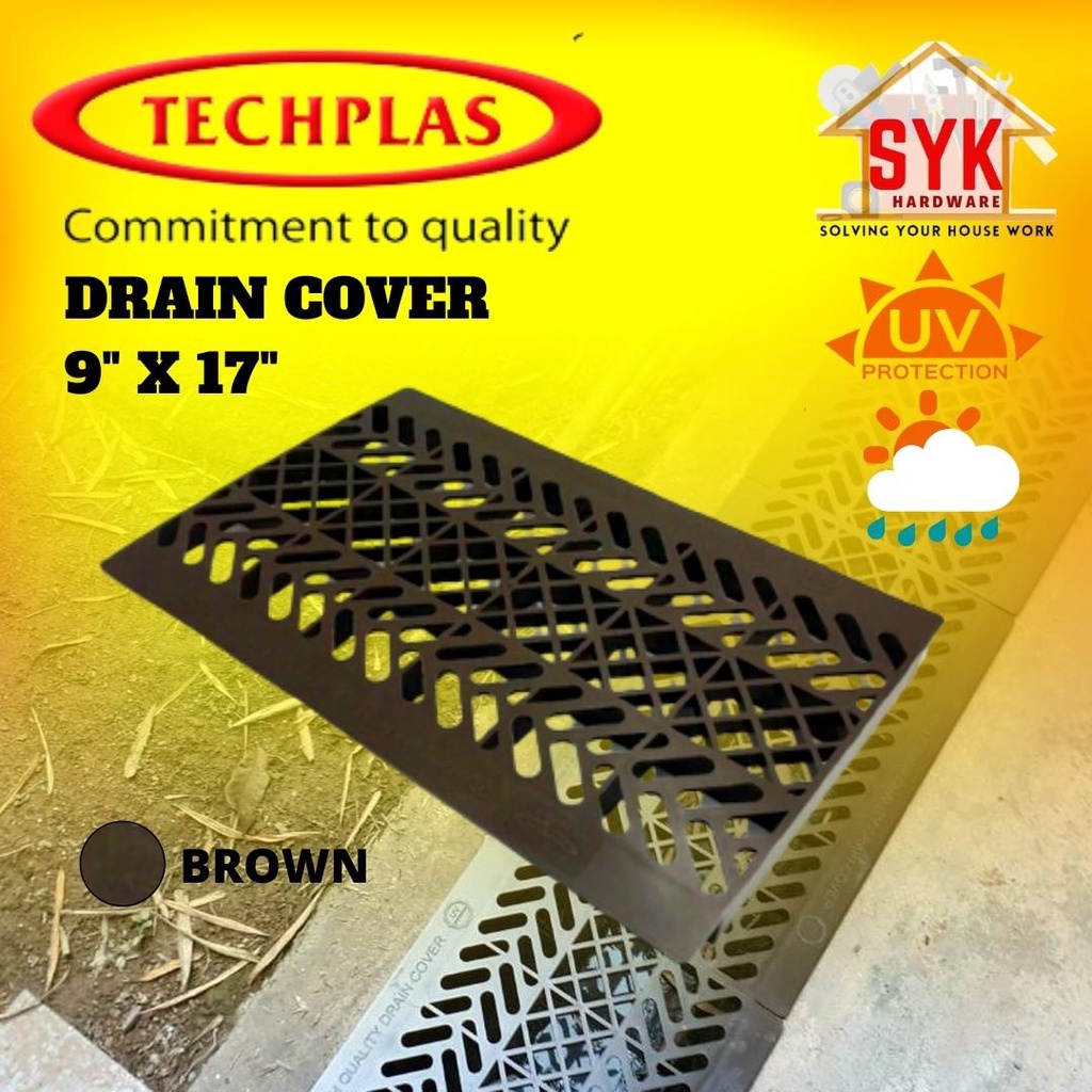 SYK TECHPLAS 9''x17'' High quality UV Protection Drain Cover (Brown ...