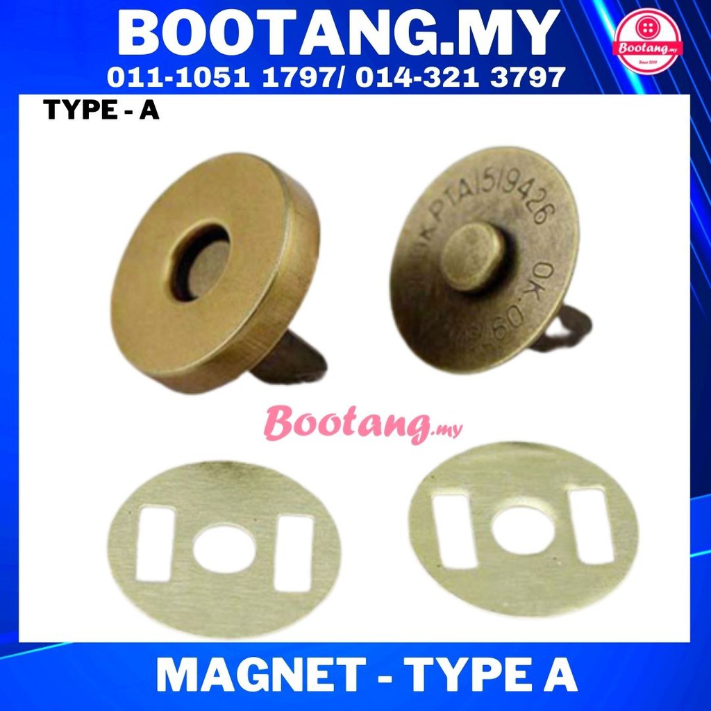 10 Set Butang Magnet Snap Buttons Magnetic Snap | Shopee Malaysia