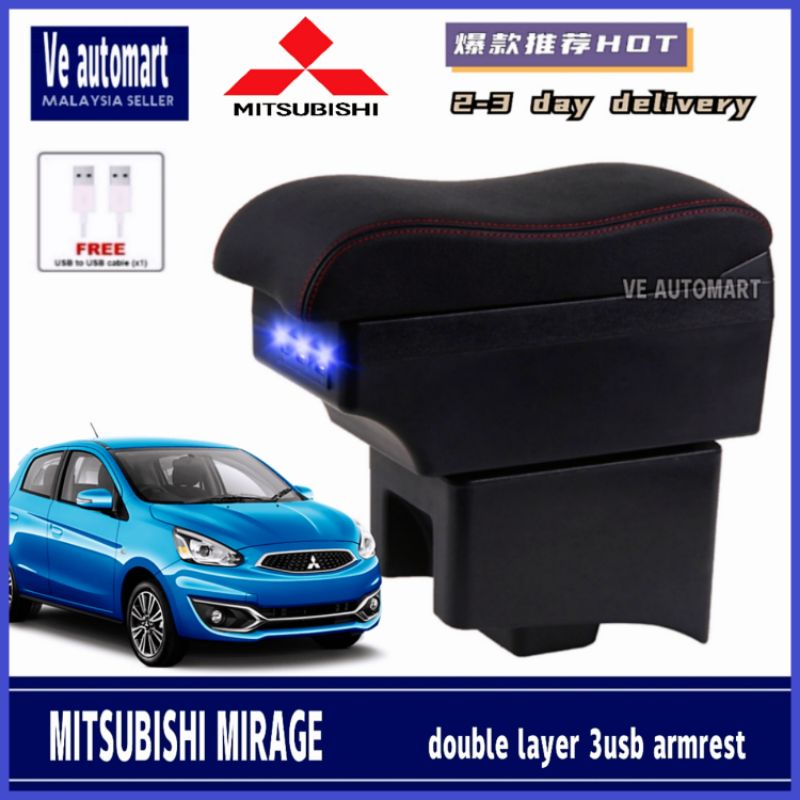 Mitsubishi mirage xpander arm rest usb 2layer Console Box 3usb handrest ...