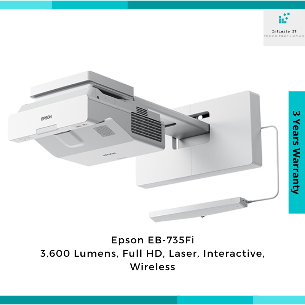 Epson EB-735Fi 3600 Lumens Full HD 3LCD 1080P Interactive Laser ...