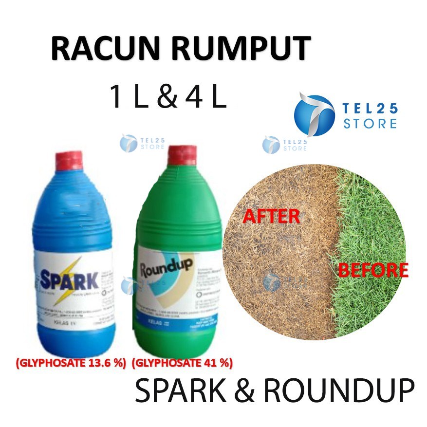 [ 1 UNIT ] 1L SPARK / ROUND UP (Racun Rumput Lalang/Ubat rumput/Racun ...