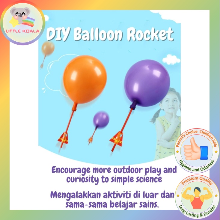 DIY Balloon Rocket Aeroplane Airplane Toddler Play Toy Alat Mainan ...
