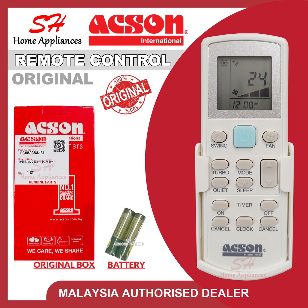(Original) ACSON Remote Control Aircond Original 100% (FREE Battery ...