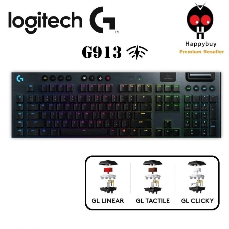 Logitech G913 LIGHTSPEED Wireless RGB Mechanical Gaming Keyboard ...