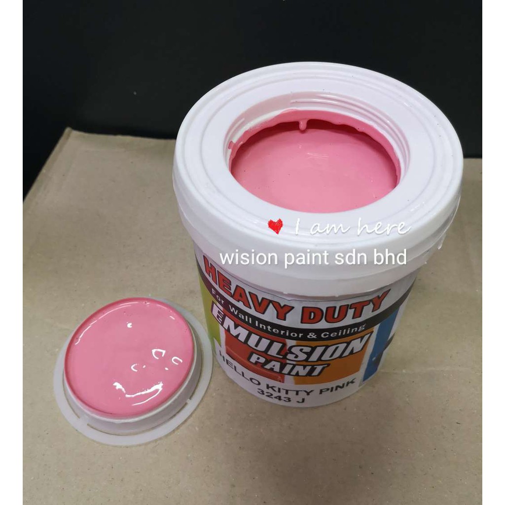 HELLO KITTY PINK 3243 J ( 1L ) HEAVY DUTY EMULSION PAINT FOR WALL INTERIOR & CEILING MATT FINISH ...