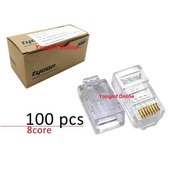 AMP Tycon RJ45 Cat5 Modular Plug Network Connector (100 pcs) (PC-008 ...