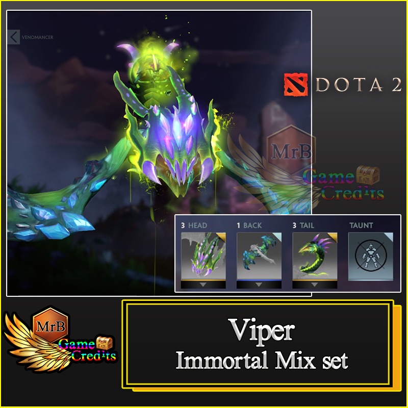 Viper- ** Immortal Mix set** Malefic Drake's Hood / Malefic Drake's ...