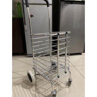 Portable Market Trolley Shopping Cart Foldable Large Space Troli Pasar ...