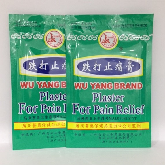Wu Yang Brand Plaster For Pain Relief 10cm x 28cm - 2 unit (EXP: 04/ ...