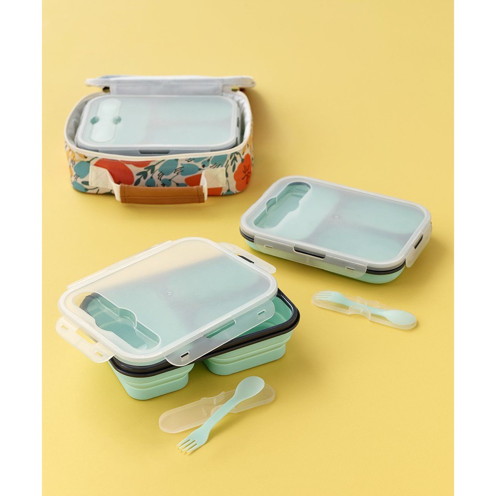 1100ML Silicone Collapsible Portable Food BOX/Foldable Camping Dining ...