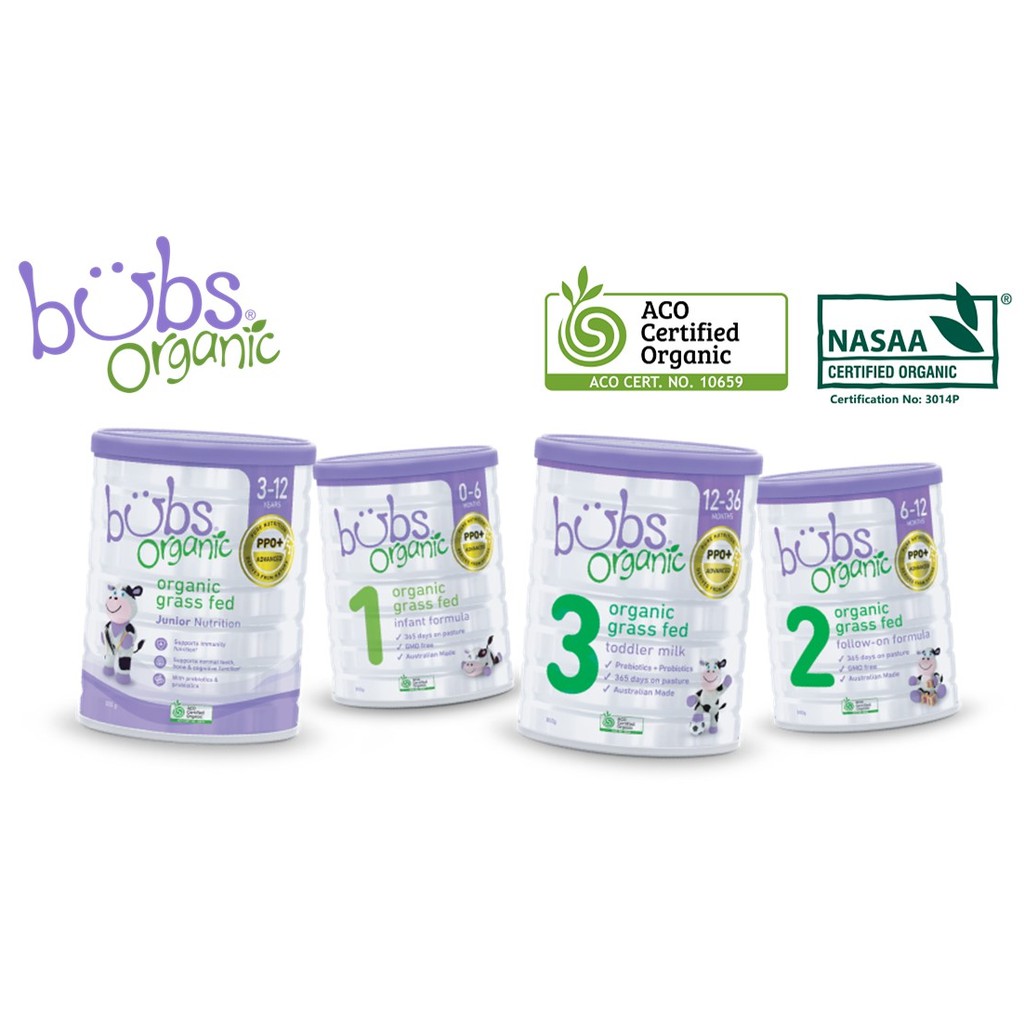 Bubs Organic Grass Fed Cow Milk Formula 800g ( Infant/ Follow-on ...