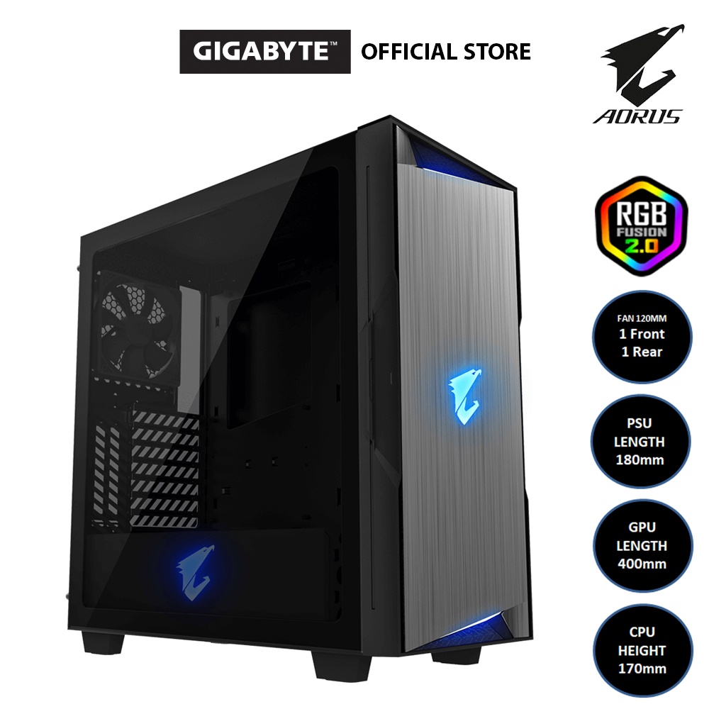 Gigabyte Aorus C300 Glass Tempered Glass Side Panel Mid Tower PC Case ...