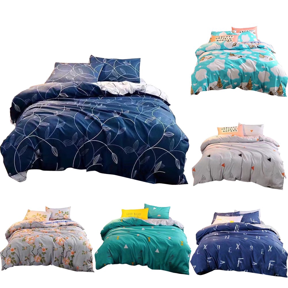 Charlie 3 In 1 Queen Fitted Bedsheet Set (2Pillow+1 Fitted Bedsheet ...