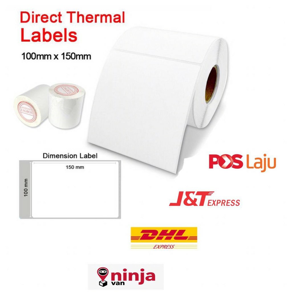 A6 Thermal Paper Shopee lazada waybill label 100mm x 150mm Waterproof ...