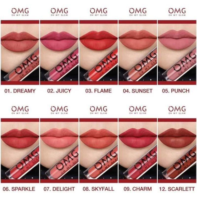 Ready Stock Omg Oh My Glam Matte Kiss Lip Cream Tersedia Dalam 12 Warna Shopee Malaysia