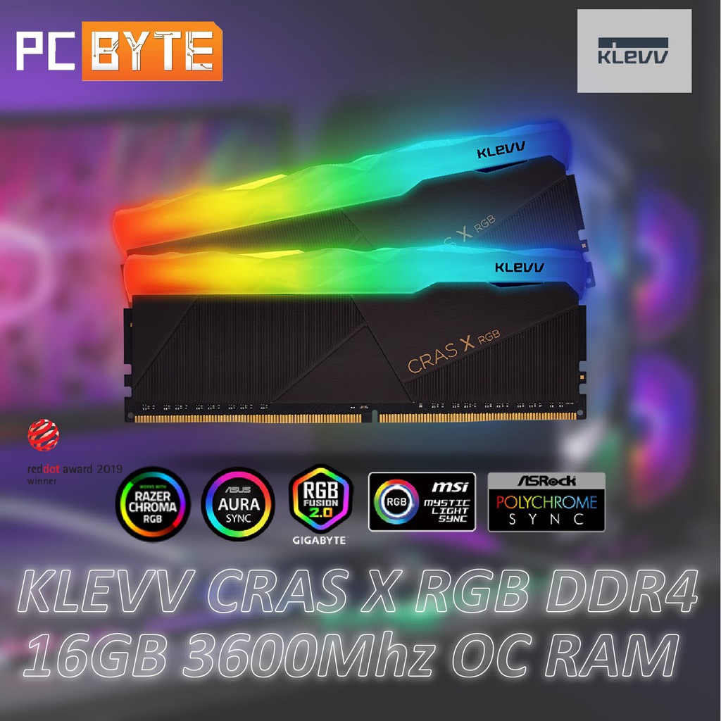 KLEVV CRAS X RGB DDR4 Gaming Memory RAM (8GB 3200MHz/16GB 3600MHz ... KLEVV CRAS X RGB DDR4 Gaming Memory RAM (8GB 3200MHz/16GB 3600MHz ...