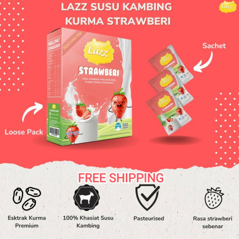 Lazz Susu Kambing Kurma STRAWBERRY ORIGINAL From HQ | Shopee Malaysia