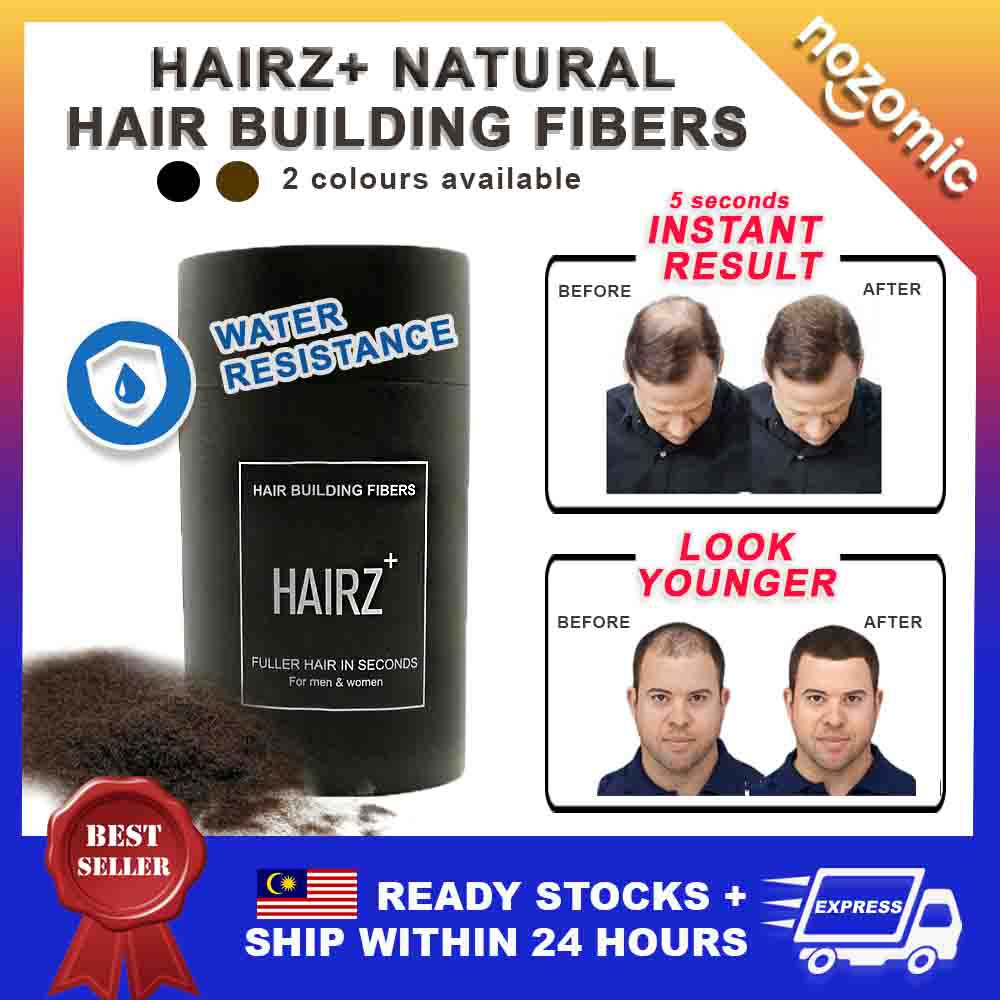 3Bottles Hairz+ Hair Loss Building Fiber Instantly Thicker Fuller Look ...