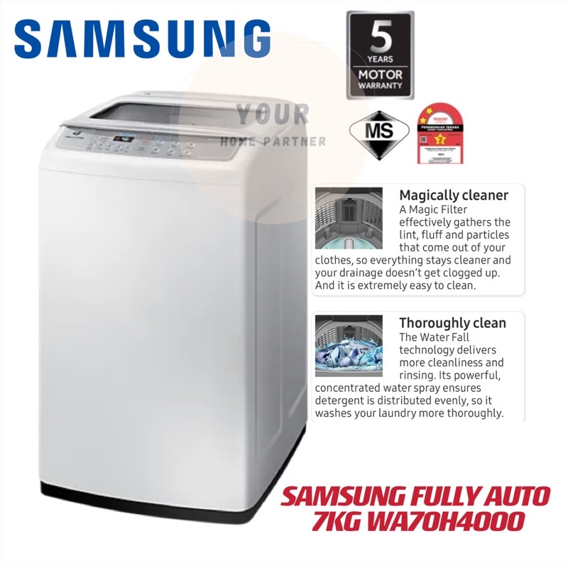 Samsung Fully Auto Washing Machine 7KG WA70H4000SG | Shopee Malaysia