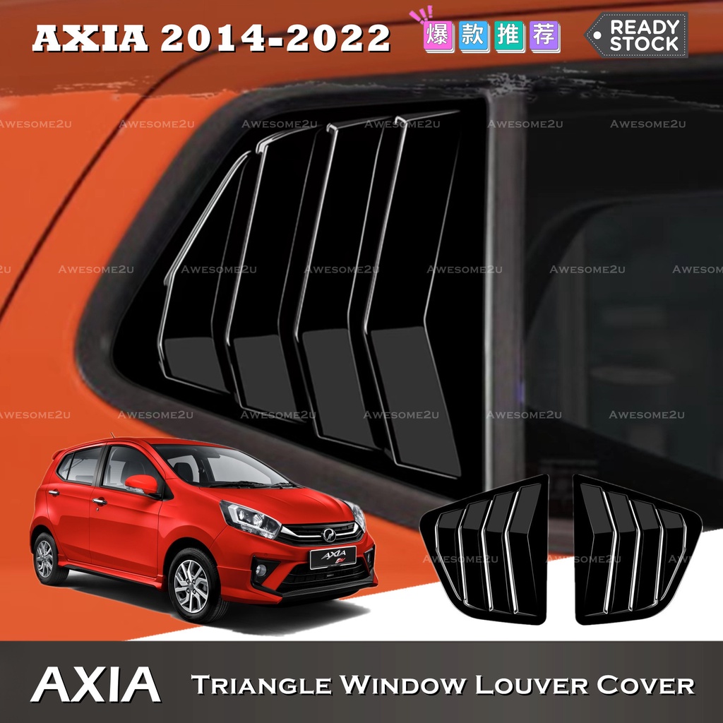 Awesome2u Perodua Axia 2014-2022 Glossy Black Rear Side Window Louver ...
