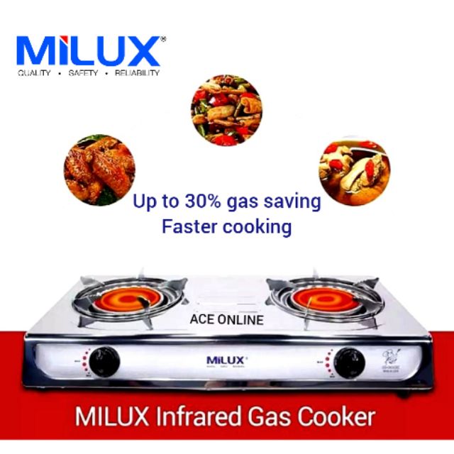 MILUX 2 BURNER INFRARED GAS COOKER WITH GAS SAVING MSS-8122IR | Shopee ...