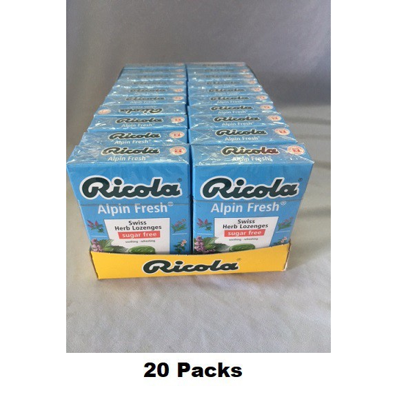20 Packs Ricola Sugar Free Alpin Fresh Swiss Herb Candy 45g | Shopee Malaysia