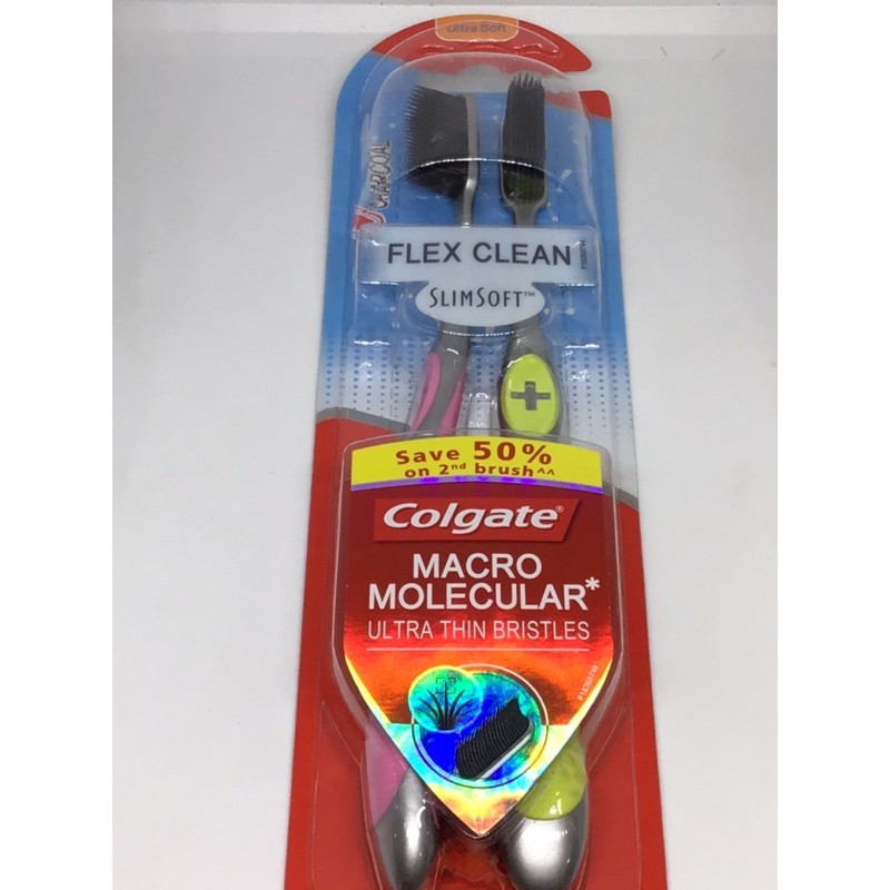Colgate Slim Soft Flex Clean Charcoal (Ultra Soft) (2s) | Shopee Malaysia