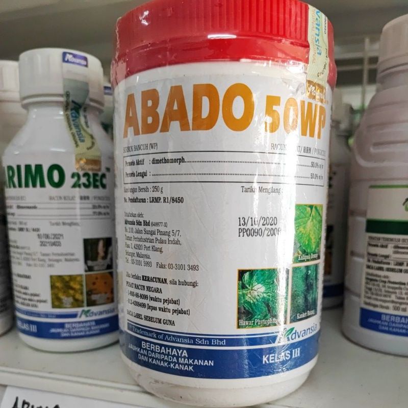 Abado 50wp Dimethomorph 250gm Racun Kanker Durian Downy Timun Hawar ...