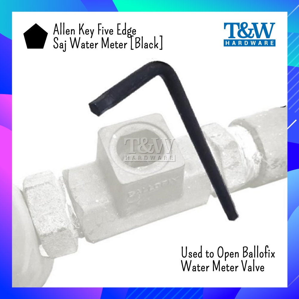 Allen Key Five Edge Saj Water Meter (BLACK) / Air Meter Saj Kunci [T&W ...