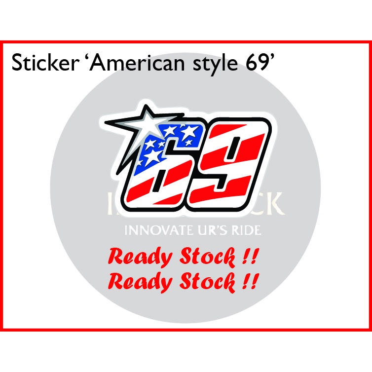 Sticker Nicky Hayden 69 America Style cutting | Shopee Malaysia