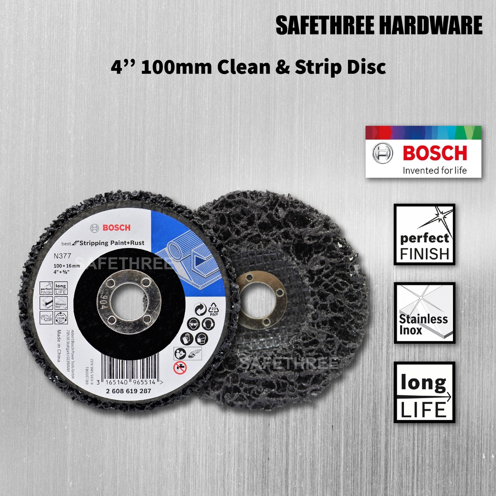 Bosch 4’’ (100mm x 16mm) Clean & Strip Disc For Stripping Paint & Rust ...