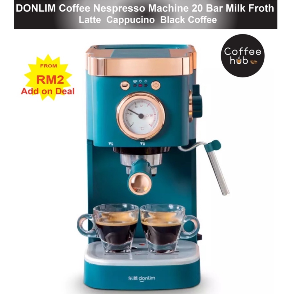 (Ready Stock)Espresso Coffee Machine Donlim Retro Style 20 Bar Home ...