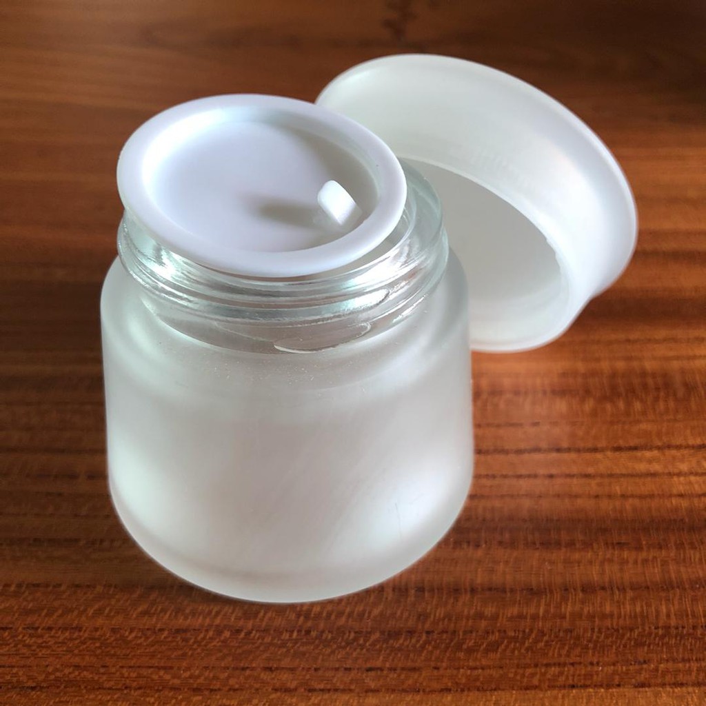 50gm / 30gm Round Cream Frosted Glass Container ~2pcs | Shopee Malaysia