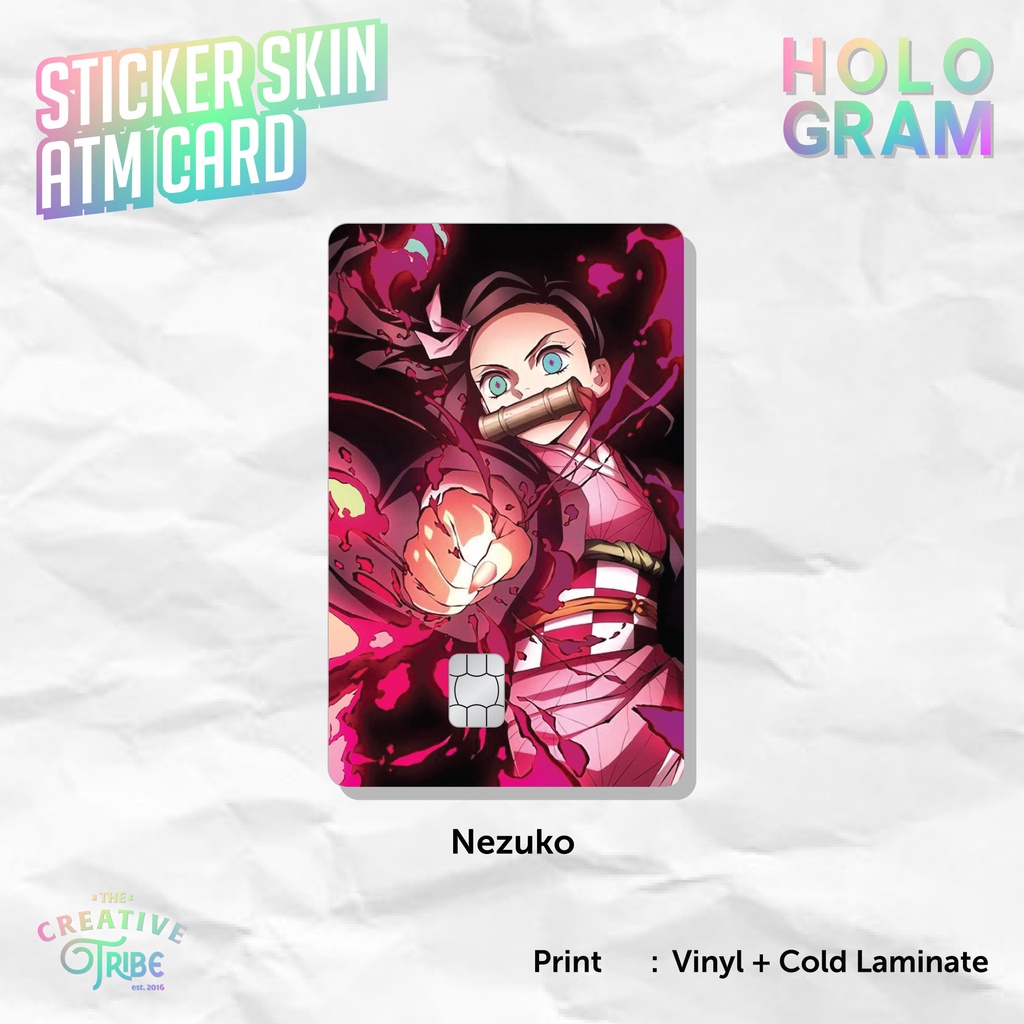 Nezuko - Sticker Skin Card HOLOGRAM - Vinyl ATM Debit Credit Emoney ...