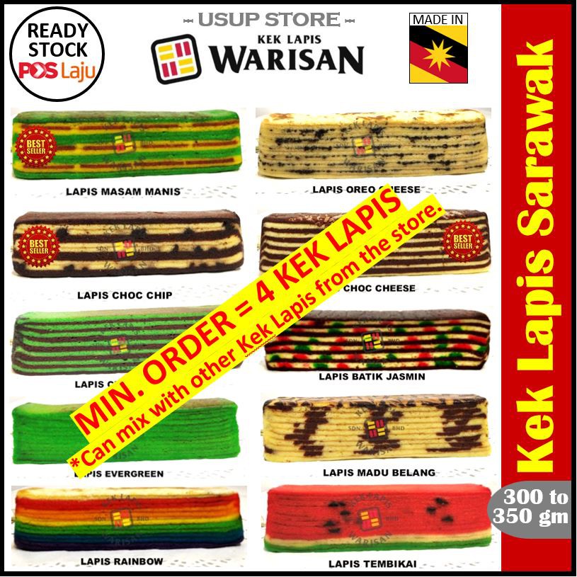 Kek Lapis Sarawak Warisan Masam Manis Hati Pari Lumut Blueberry Cadbury ...
