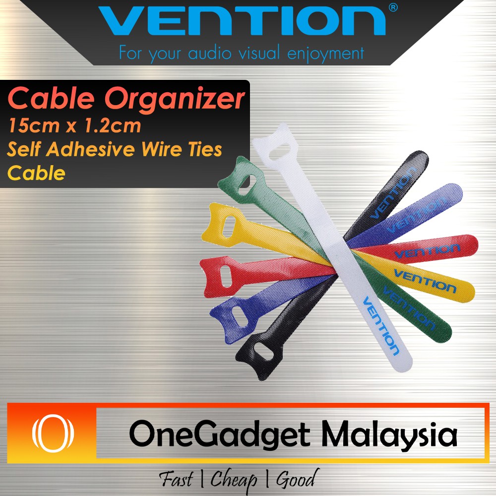 (6 Colors in 1 Pack) Vention Cable Organizer Self Adhesive Wire Ties ...