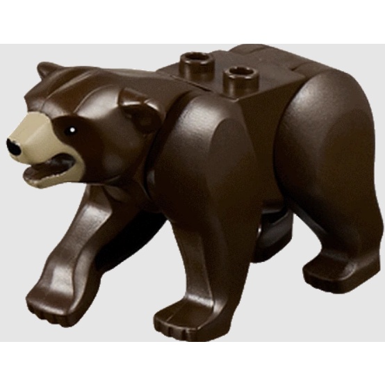 Lego City Animal 98295c01pb02 Brown Bear Minifigure with 2 Studs on ...
