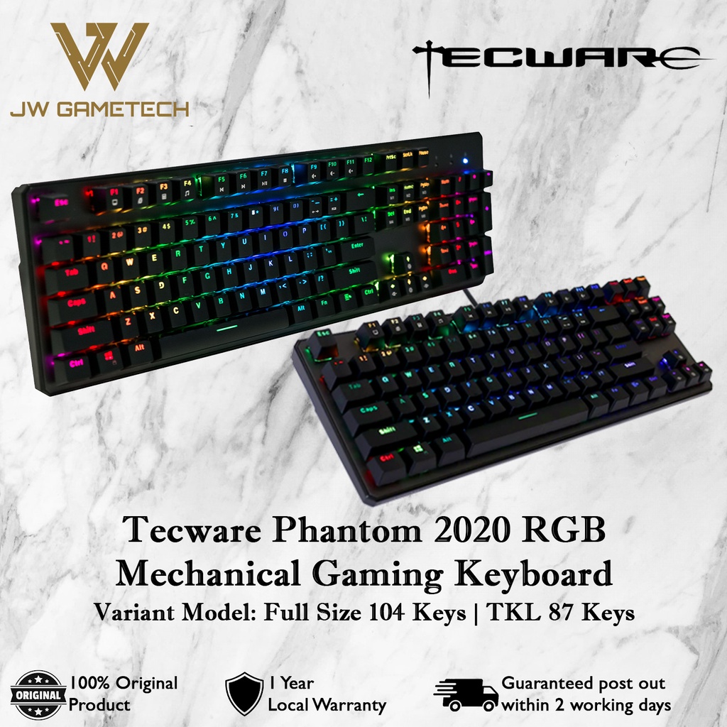 Tecware Phantom 2020 RGB Mechanical Gaming Keyboard - Full Size 104 ...