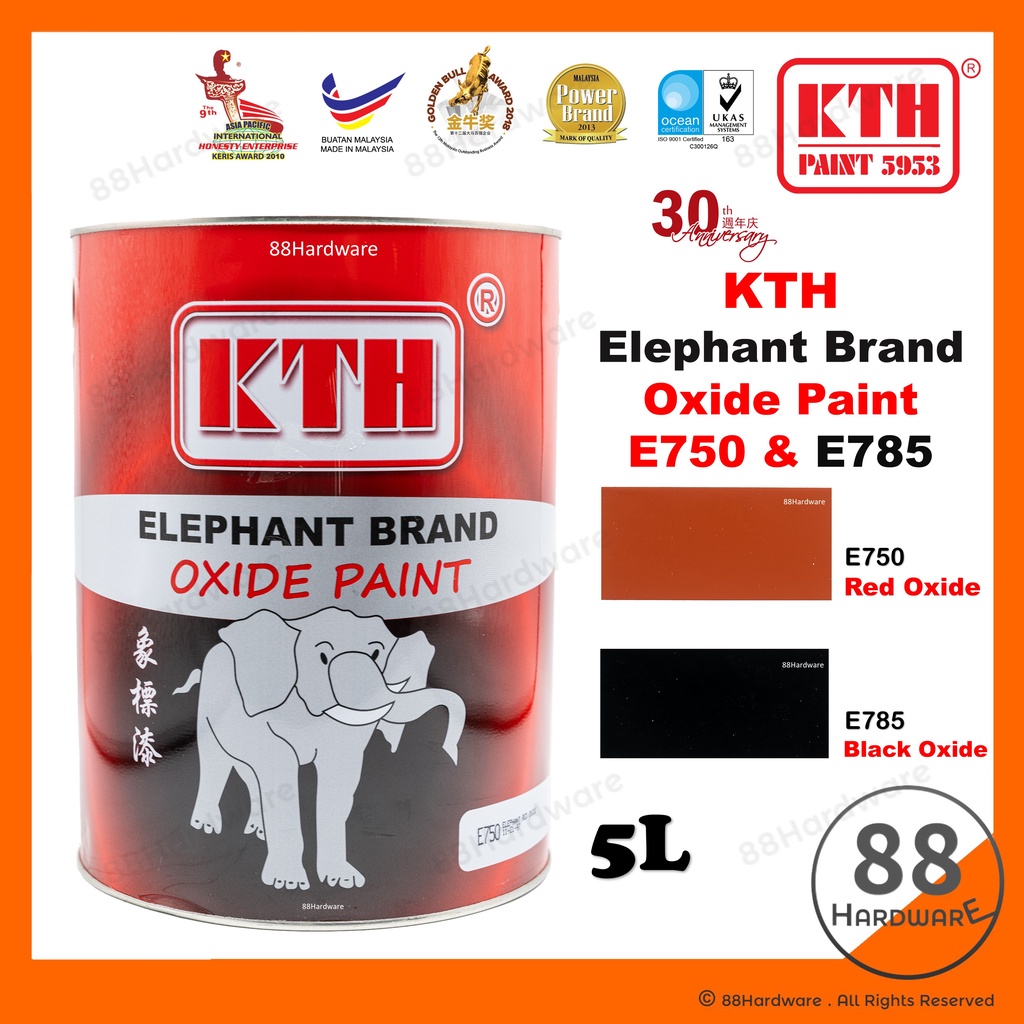 5L KTH Elephant E785 E750 cat besi anti karat / anti rust paint / cat ...