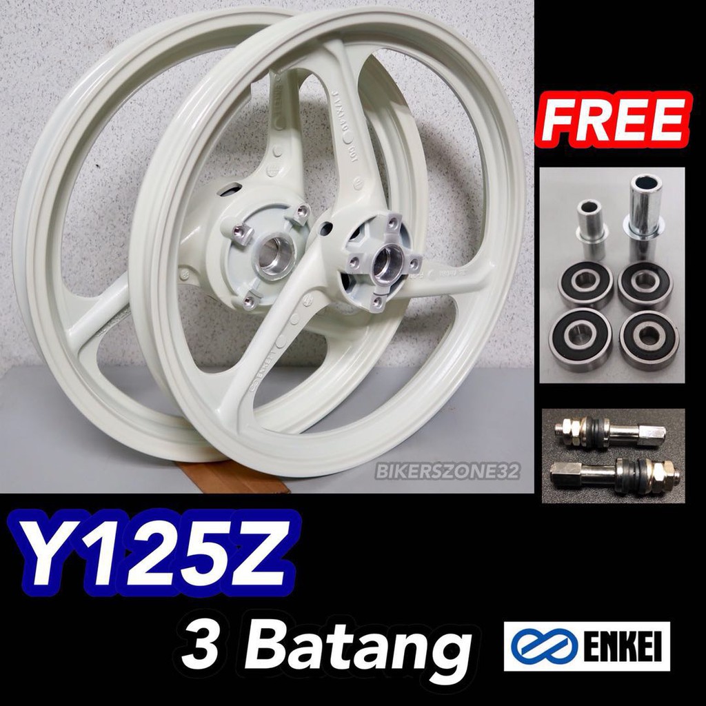 Y125ZR / Y125Z / 125Z 3 Batang Enkei Fullchop Sport Rim (White / Orange / Black)1.60x1.40 ...