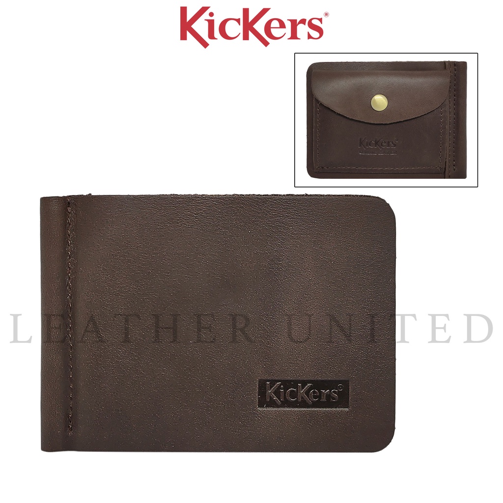 Kickers Genuine Full Grain Leather Iconic Logo Money Clipper with Coin ...
